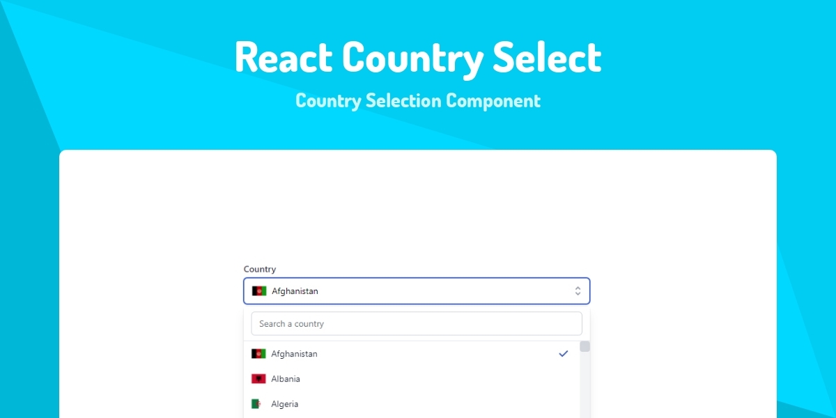 React Country Select Country Selection Component Made With Reactjs